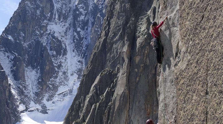 Climbing in the Mont Blanc massif, Chamonix